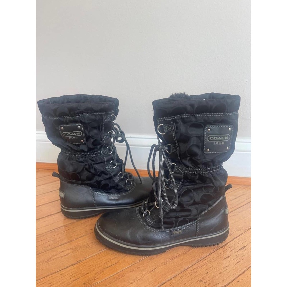 Coach Signature Women Shaine Black Winter Snow Boots … - Gem